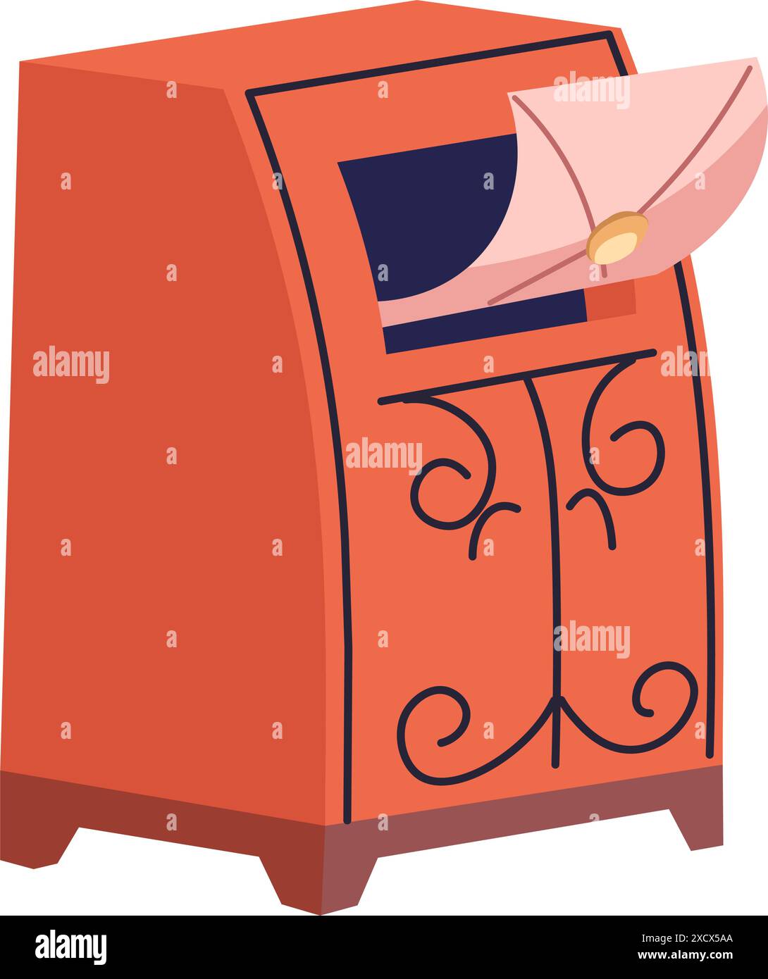 Vintage mailbox envelope vector Cut Out Stock Images & Pictures - Alamy