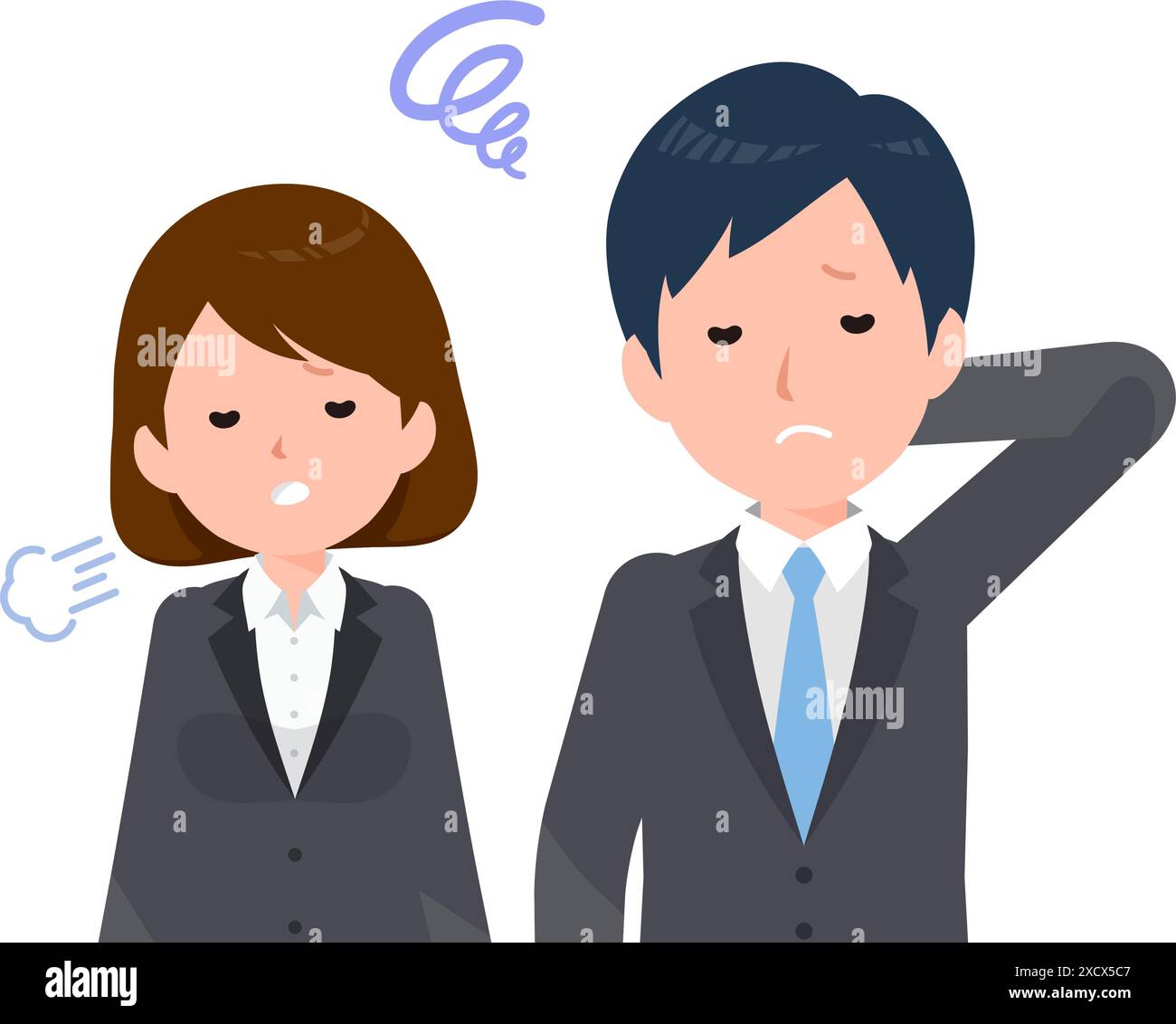 Business people in suits. Trouble, failure, disappointment Stock Vector ...