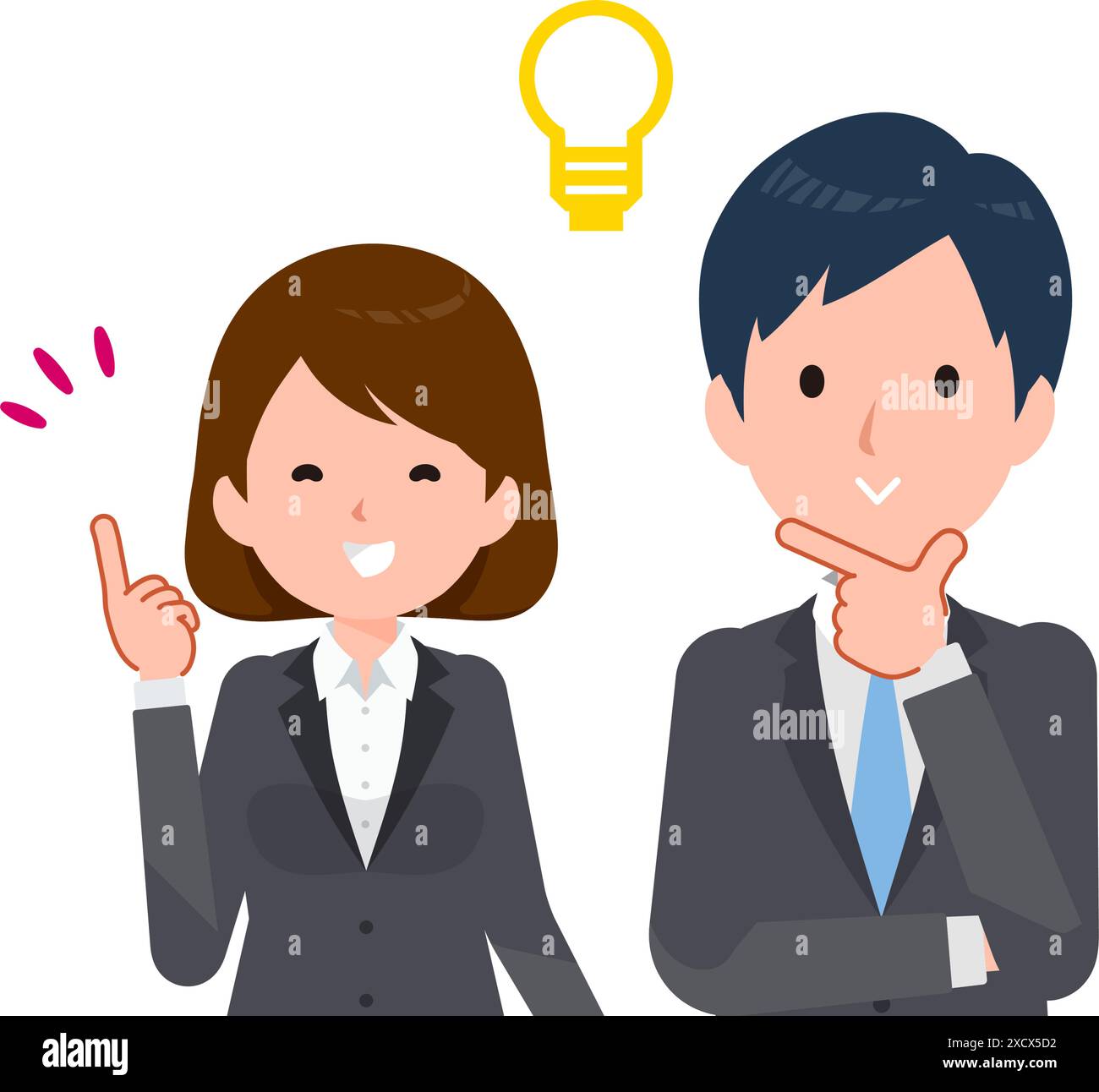 Business people in suits. Idea, understanding, inspiration Stock Vector ...