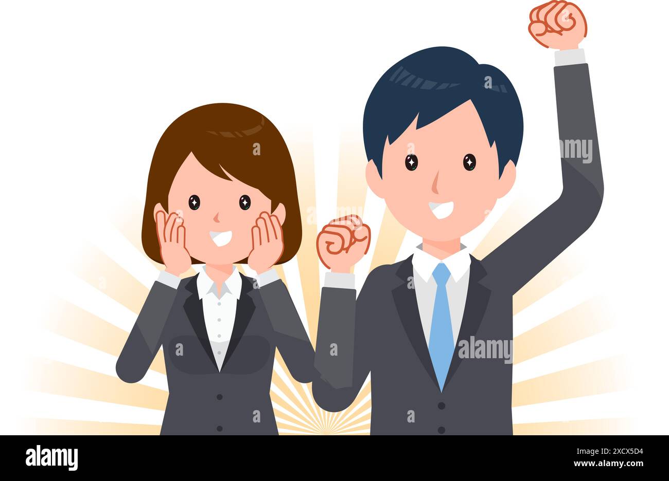 Delighted excitement Stock Vector Images - Alamy