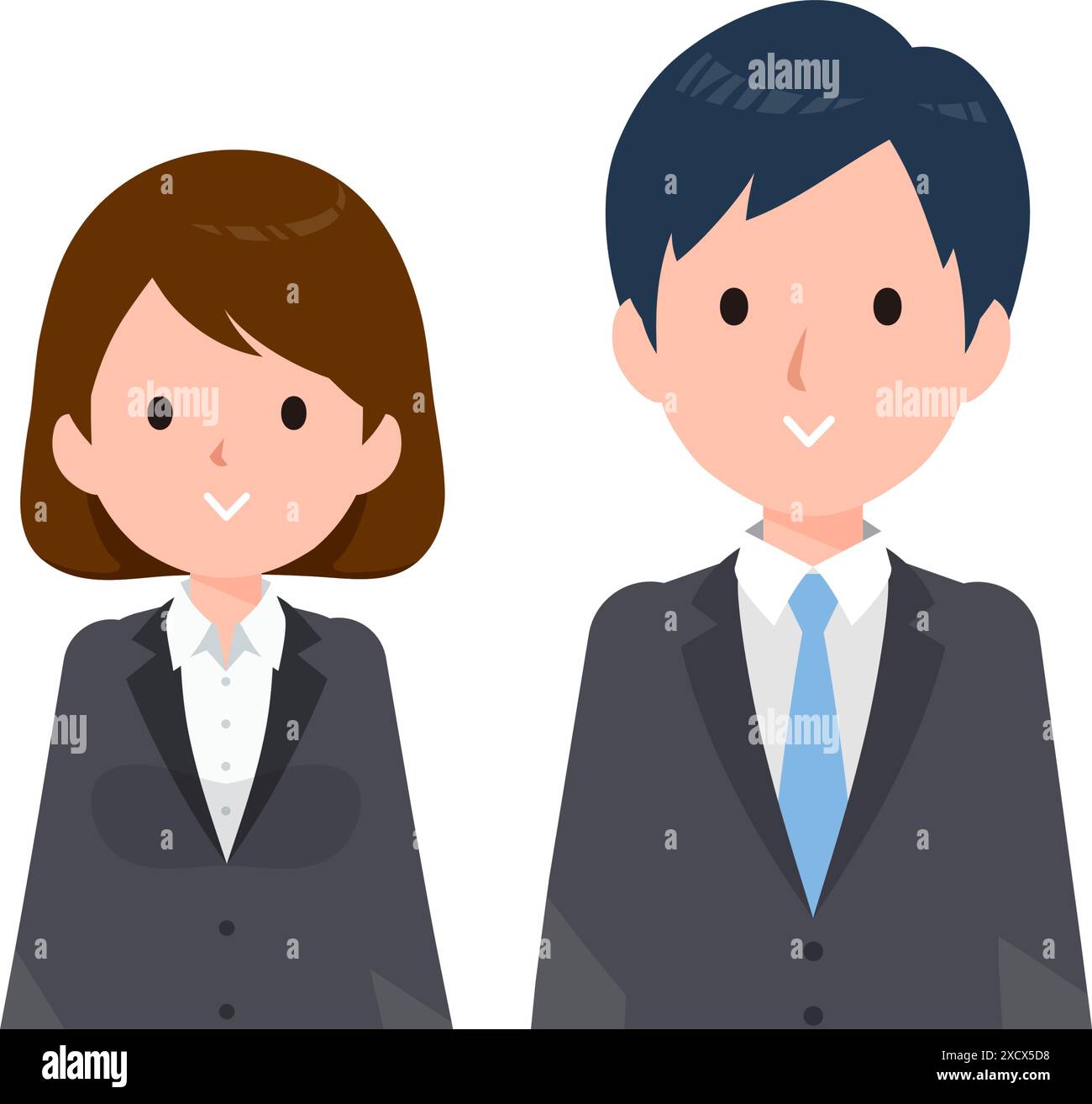 Business people men and women in suits. Normal facial expressions ...