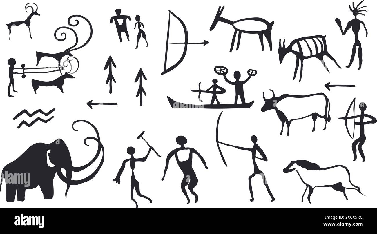 Primitive Art Figures Set vector Stock Vector Image & Art - Alamy