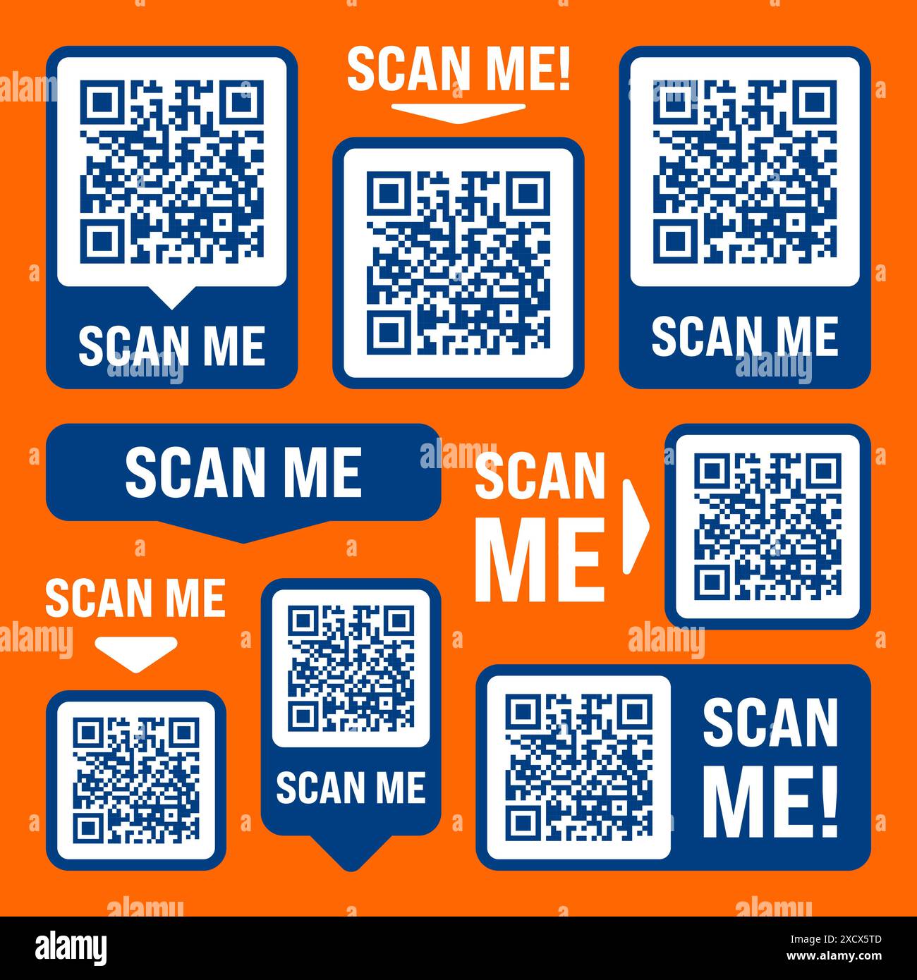 Scan me QR code sticker with text. Online payment. Special offer sale ...
