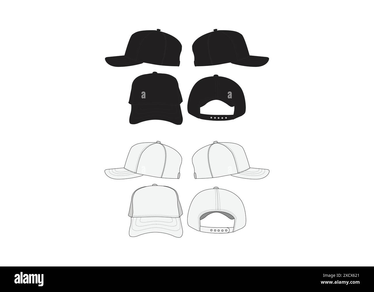 Trucker Cap Mesh Cap Template Illustration Black and White Trucker Hat ... Trucker Cap Mesh Cap Template Illustration Black and White Trucker Hat ...