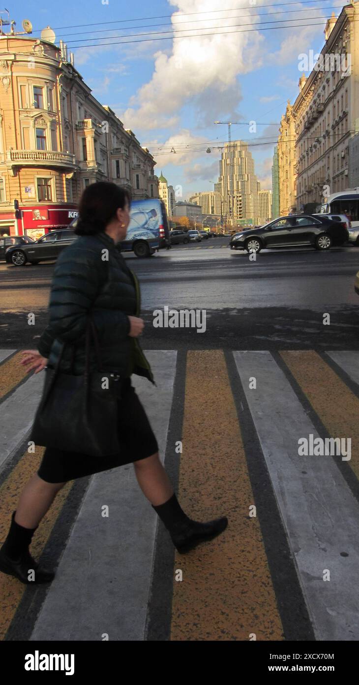 a crosswalk in moscow, russia a crosswalk in moscow, russia Stock Photo ...