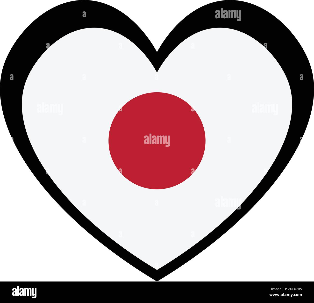 An illustration of a heart icon featuring the Japan flag, symbolizing ...