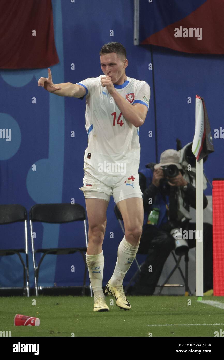 Lukas Provod of Czechia celebrates his goal during the UEFA Euro 2024 ...