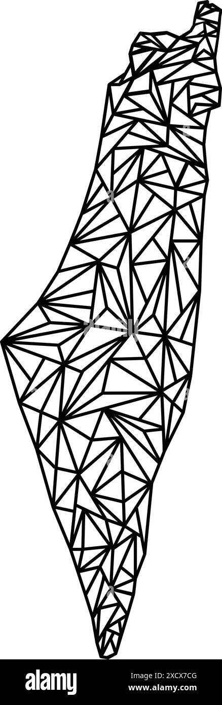 Artistic Map of Palestine: Creative Depiction with Unique Design ...