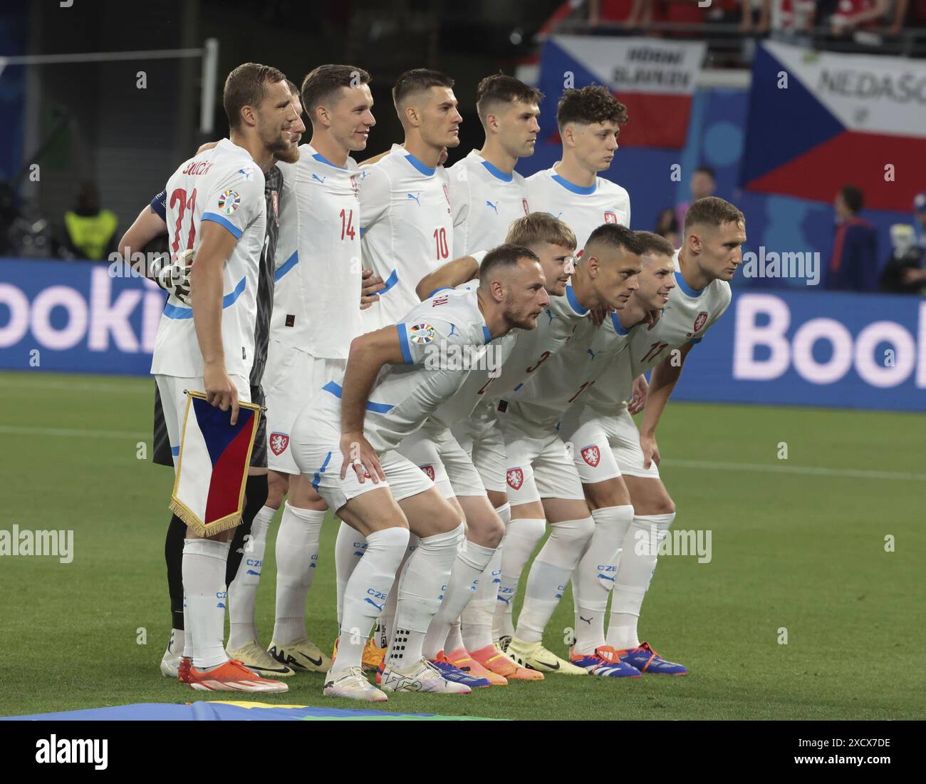 Team Czechia poses during the UEFA Euro 2024, Group F, football match ...