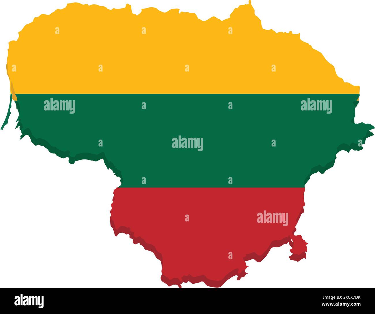 An illustration of the Lithuania flag map, combining the national flag ...