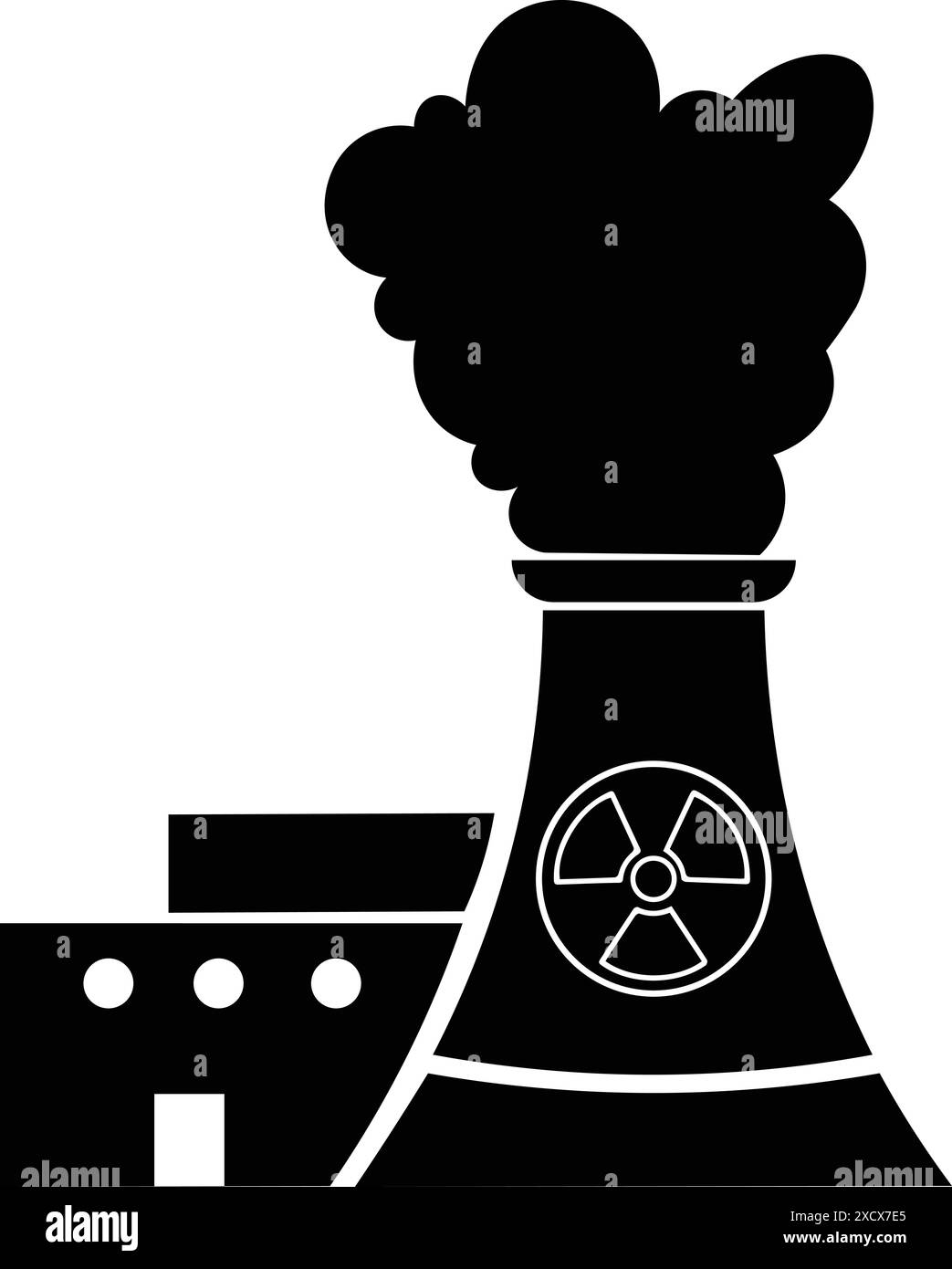 An illustration of a nuclear power plant icon, representing the key ...