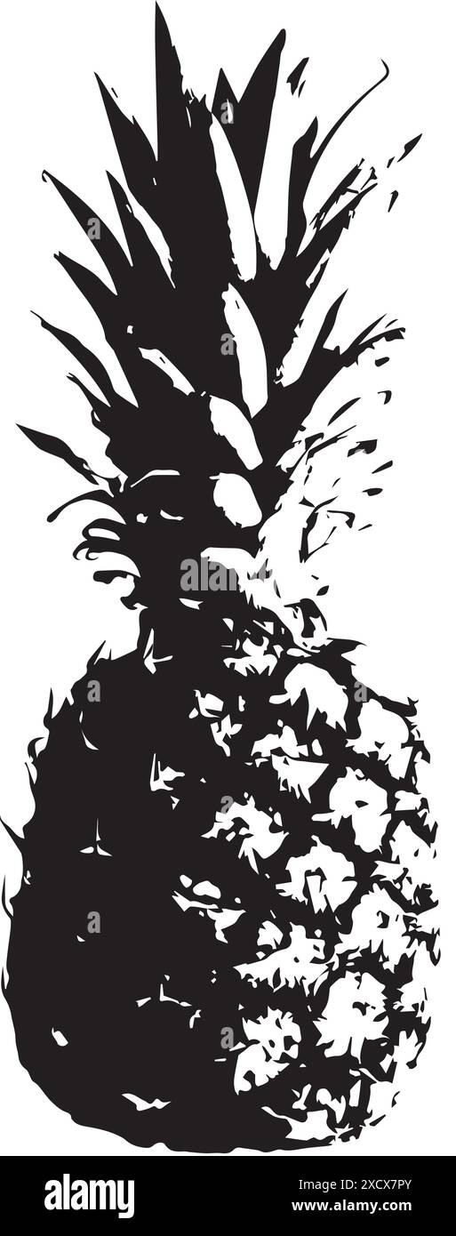 A silhouette of a pineapple capturing the iconic shape of this tropical ...