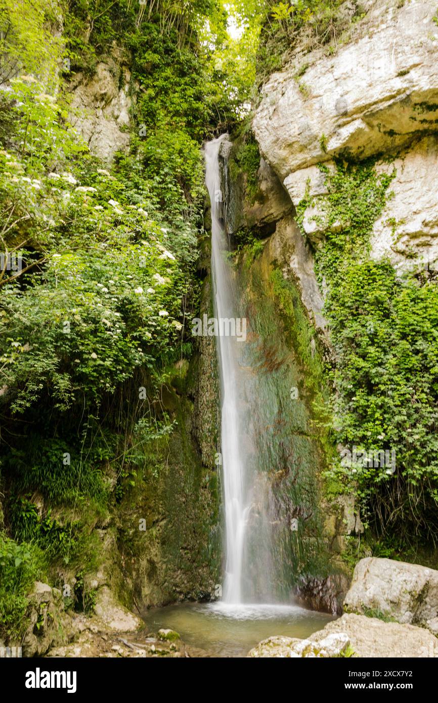 Park of Molina waterfalls in a sunny day - Fumane - Verona - taly Stock ...