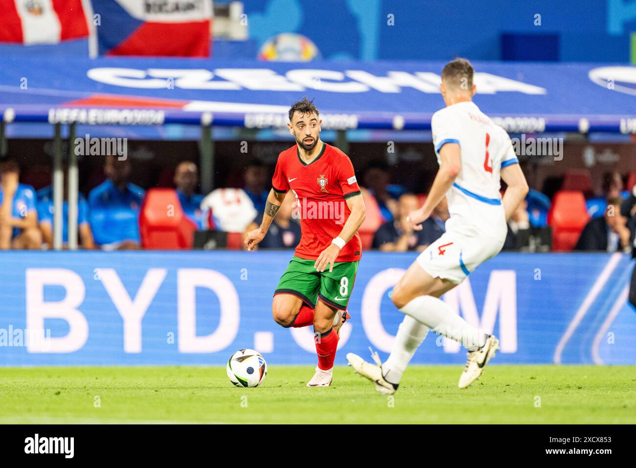 Leipzig, Germany. 18th, June 2024. Bruno Fernandes (8) of Portugal seen ...