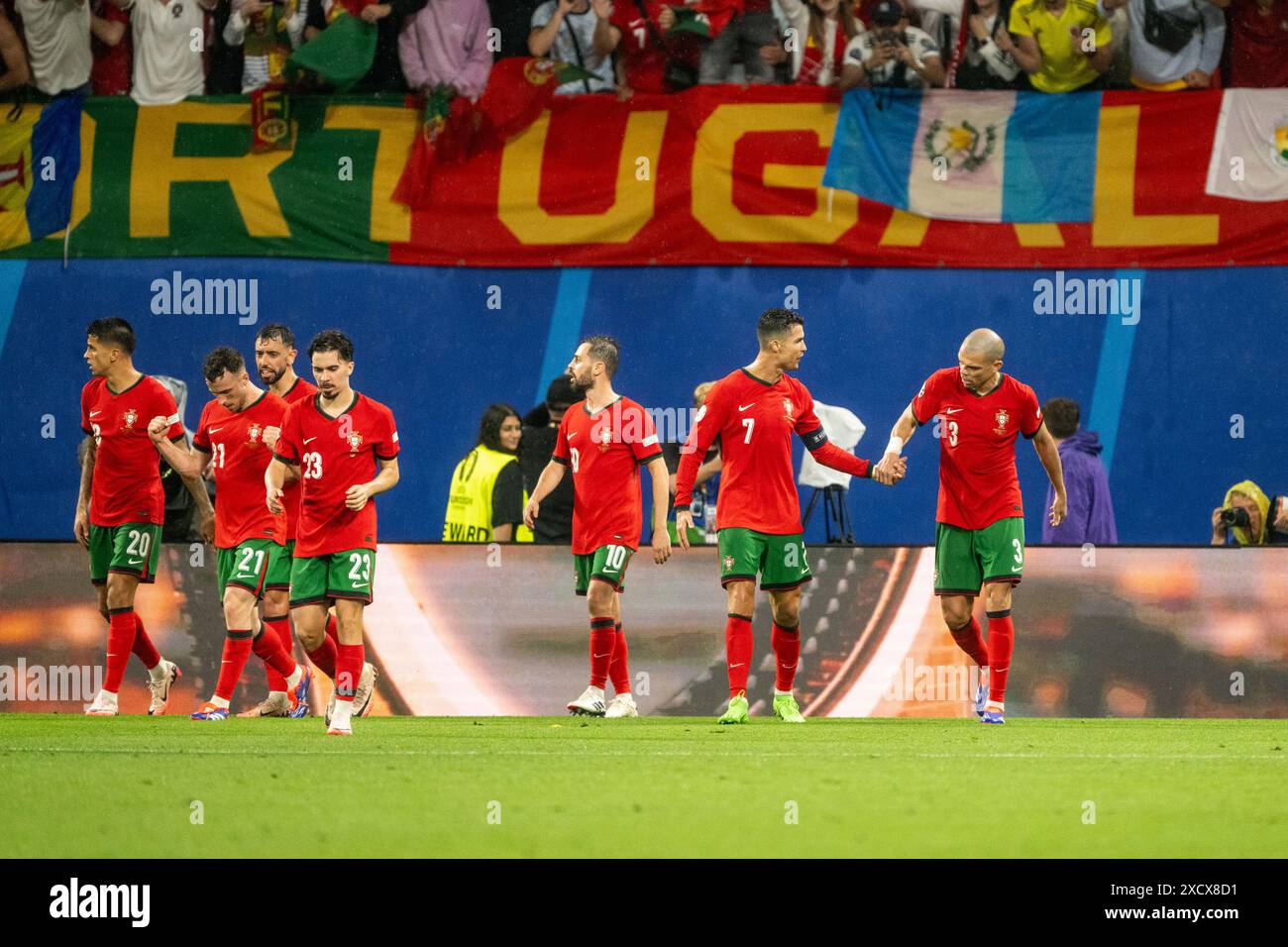 Leipzig, Germany. 18th, June 2024. Celebration after Portugal scores ...