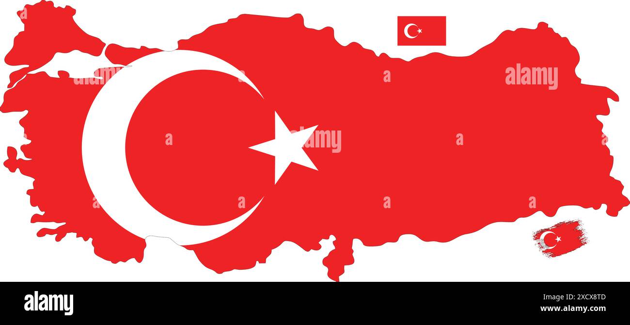 Turkiye Map and Flag Stock Vector Image & Art - Alamy