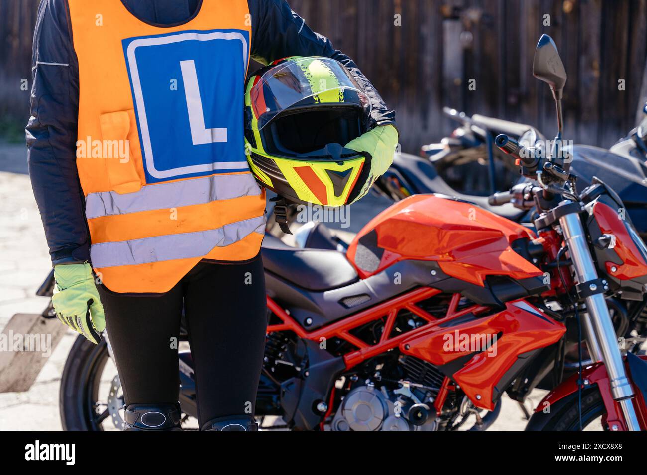Moto school track driving school Stock Photo - Alamy