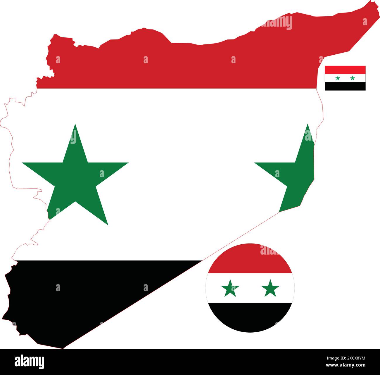 Syria Map and Flag Stock Vector Image & Art - Alamy