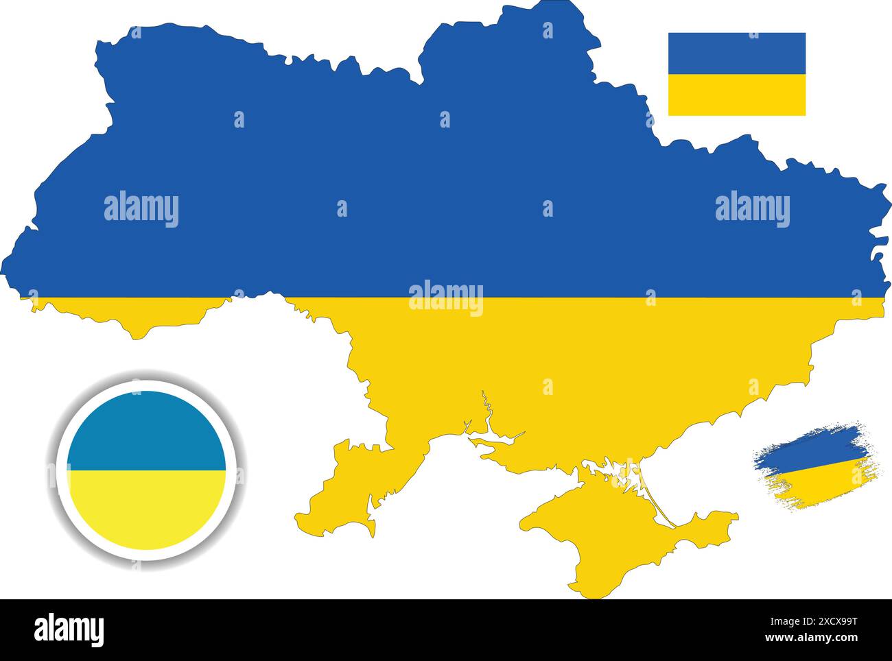 Ukraine Map and Flag Stock Vector Image & Art - Alamy