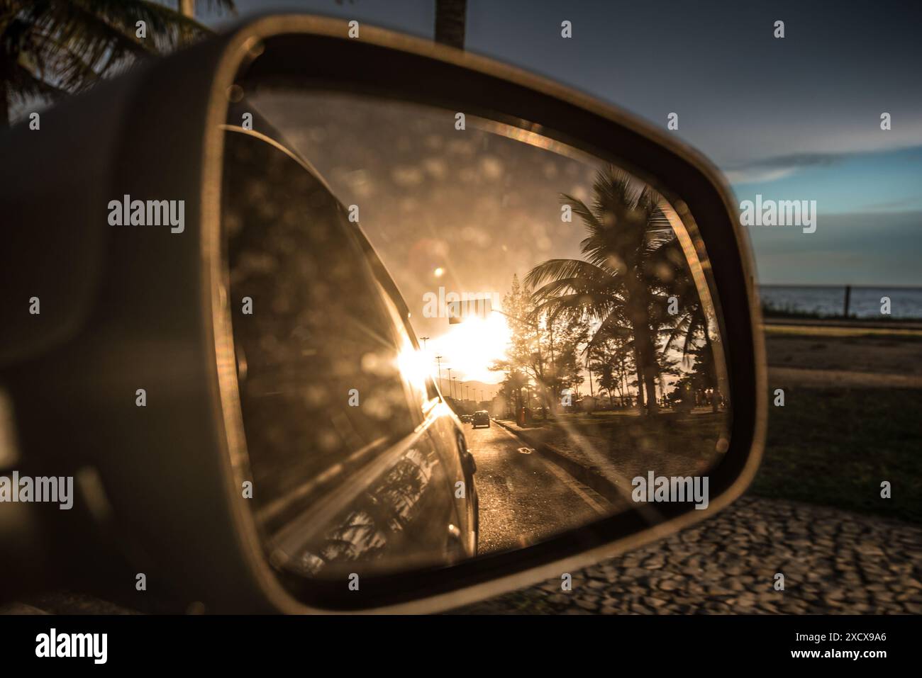 Golden Hour Drive at Barra Beach - Rio de Janeiro, Brazil Stock Photo ...