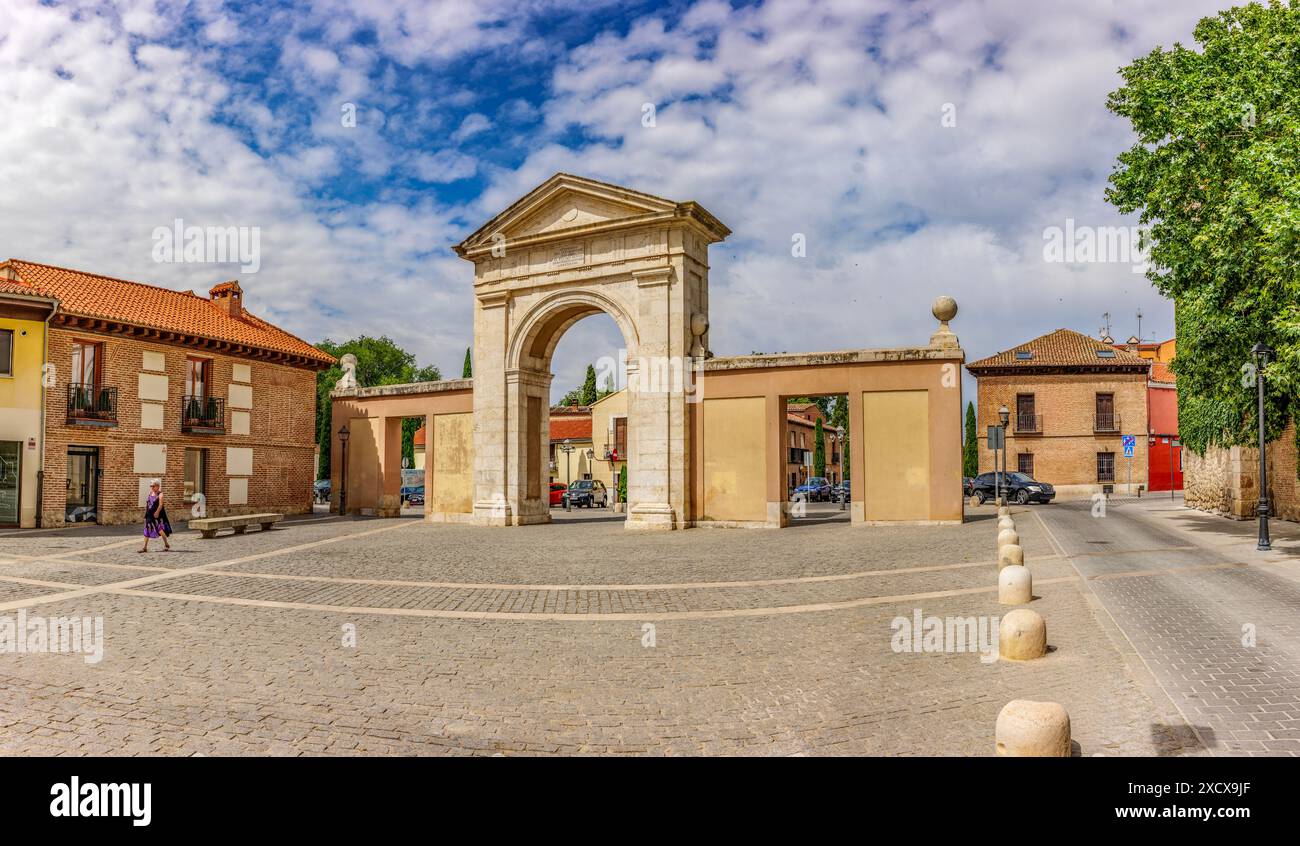 The medieval Madrid Gate rebuilt in 1778 by architect Antonio de Juana ...