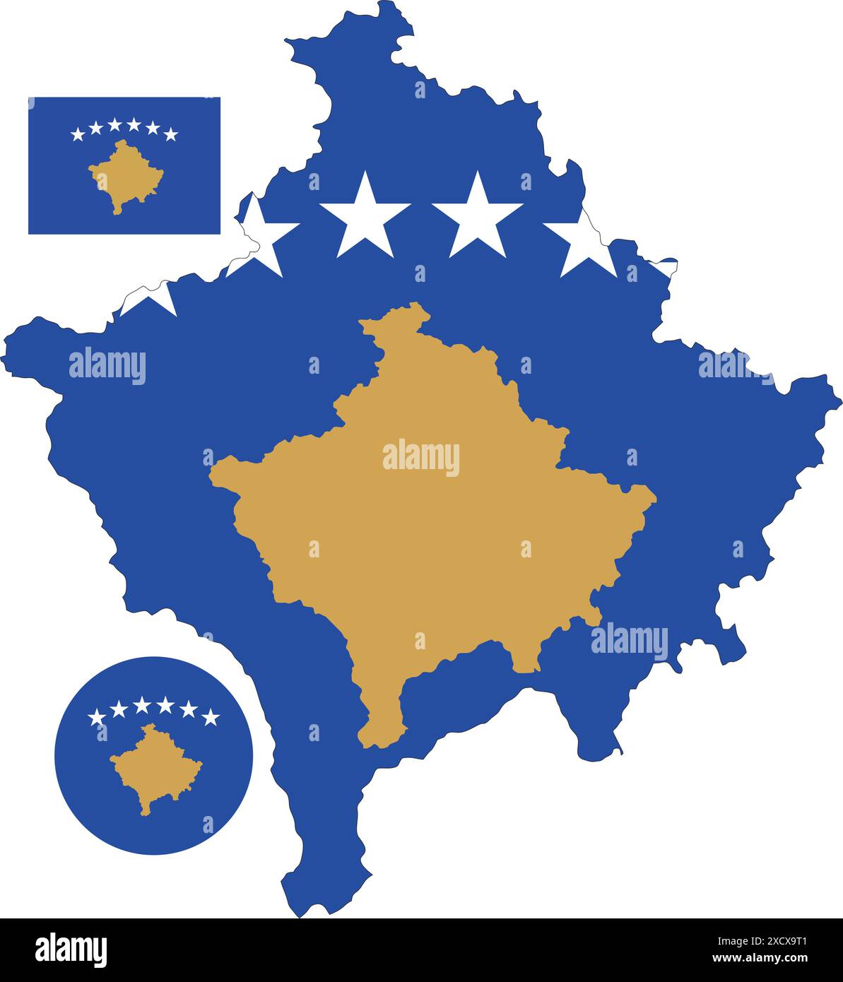 Kosovo Map and Flag Stock Vector Image & Art - Alamy