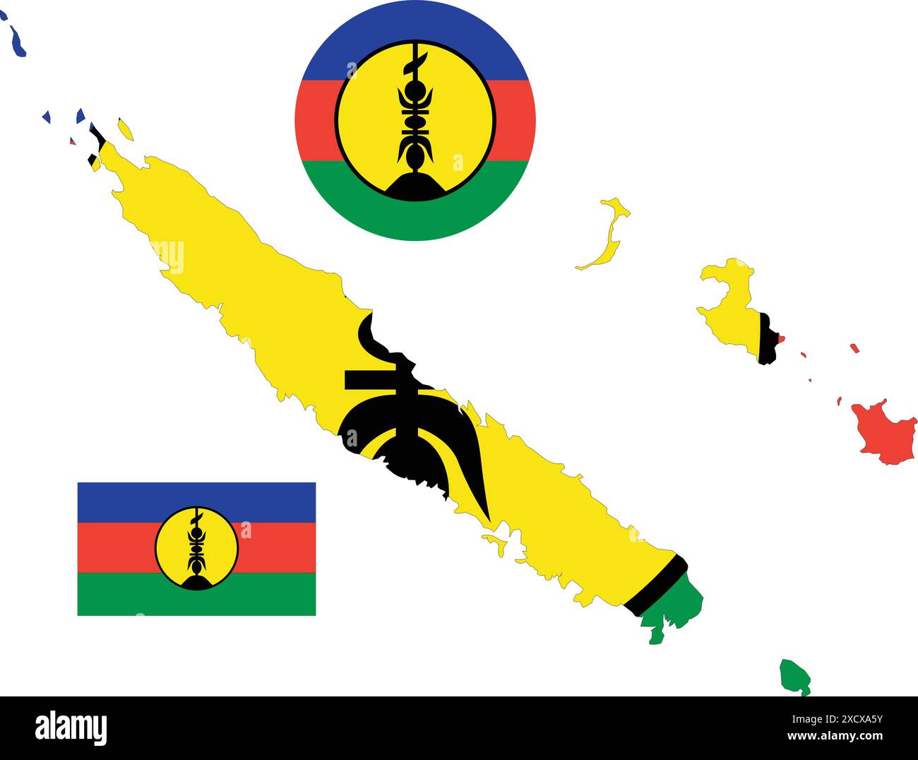 New Caledonia Map and Flag Stock Vector Image & Art - Alamy