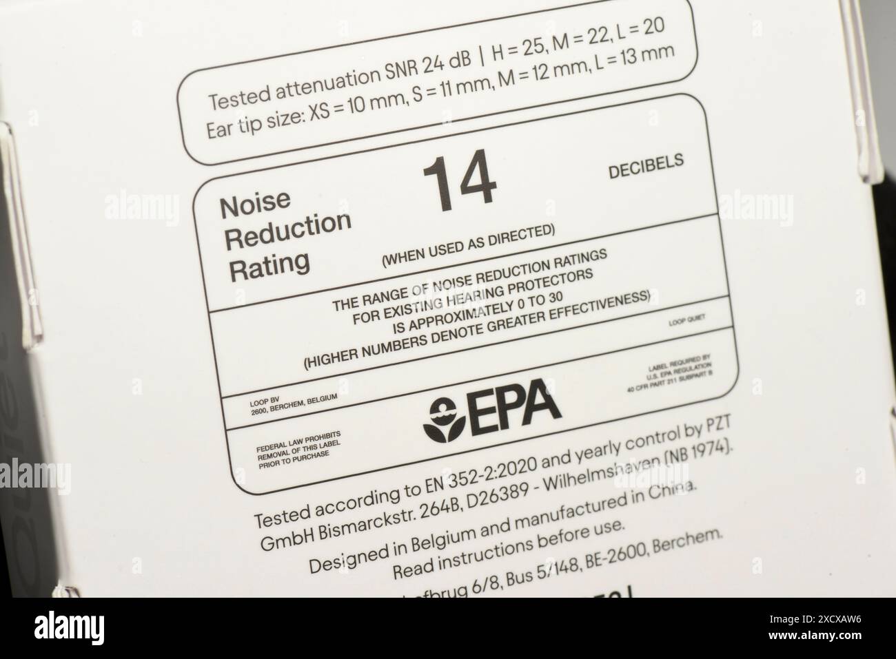 Loop Quiet earplugs product information specifications and EPA label ...