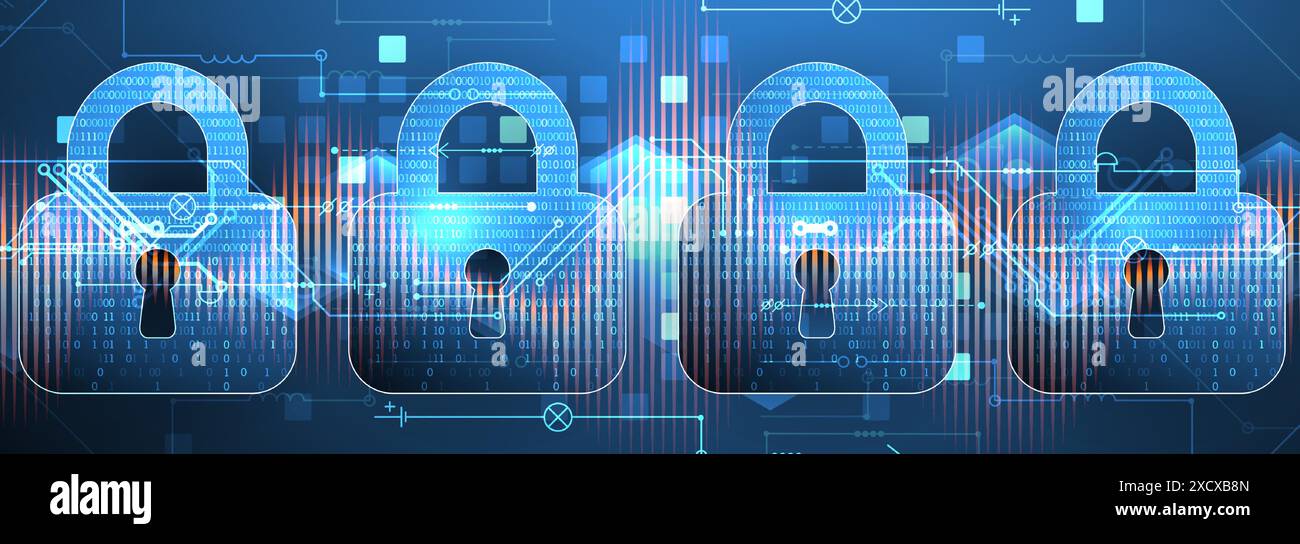 Secure digital background. Virtual confidential, programming protection ...