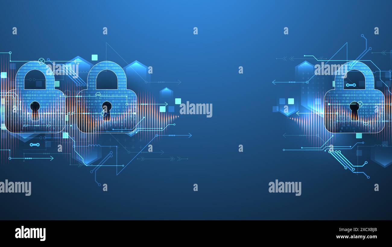 Secure digital background. Virtual confidential, programming protection ...