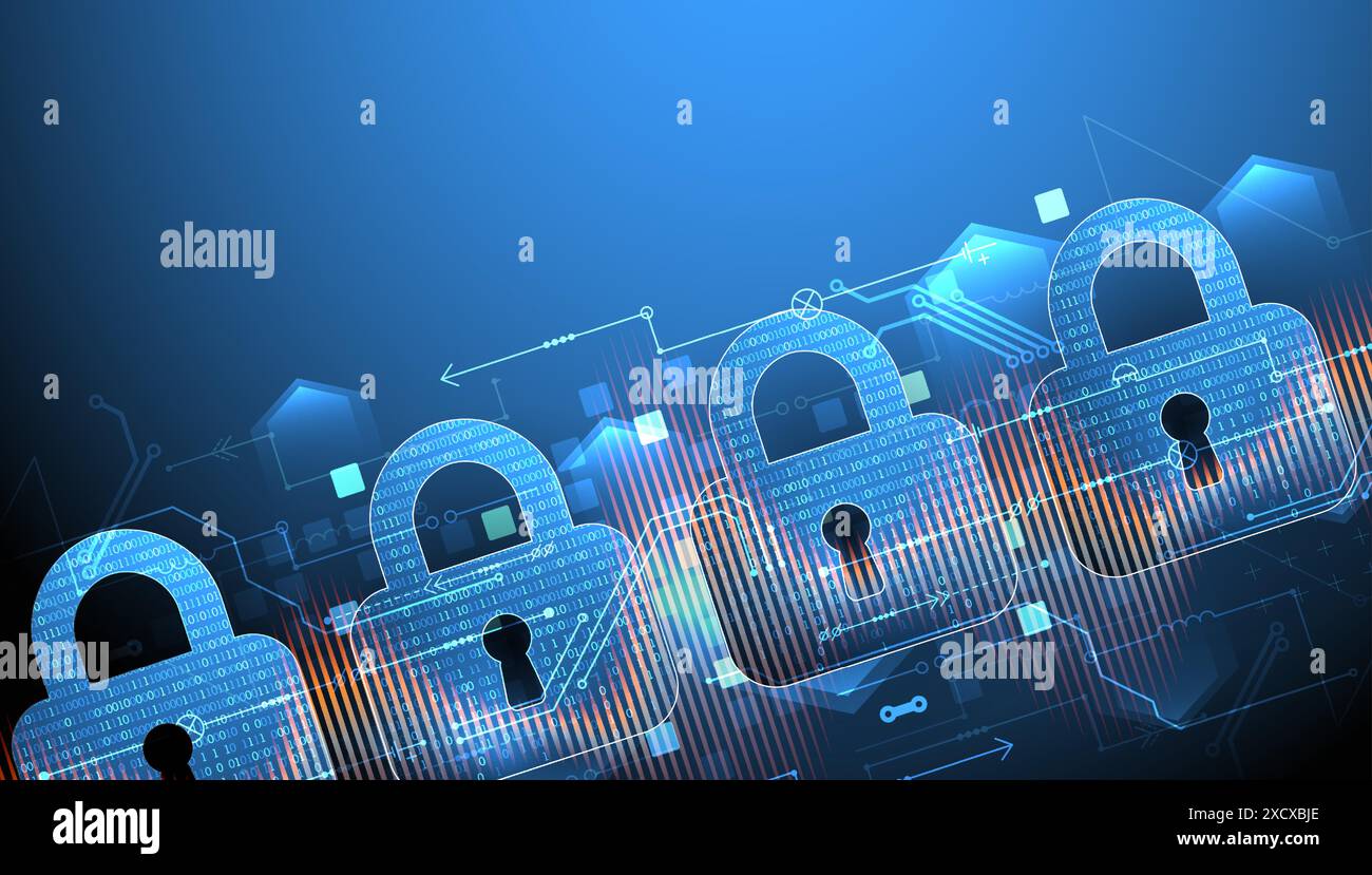 Secure digital background. Virtual confidential, programming protection ...