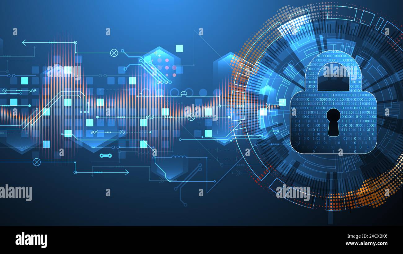 Secure digital background. Virtual confidential, programming protection ...