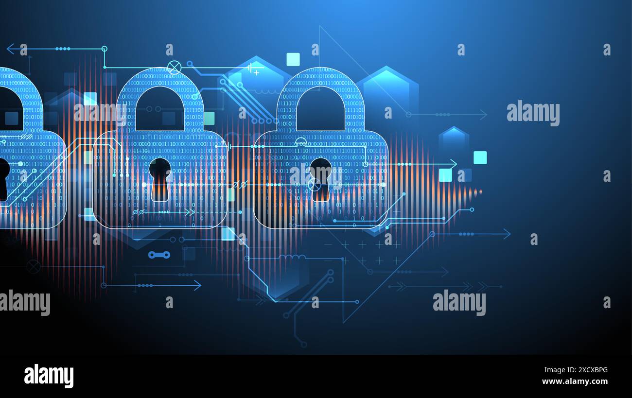 Secure digital background. Virtual confidential, programming protection ...