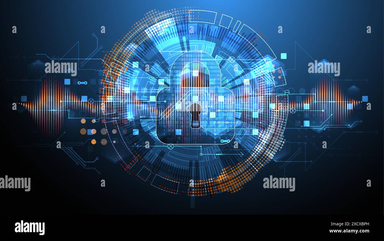 Secure digital background. Virtual confidential, programming protection ...