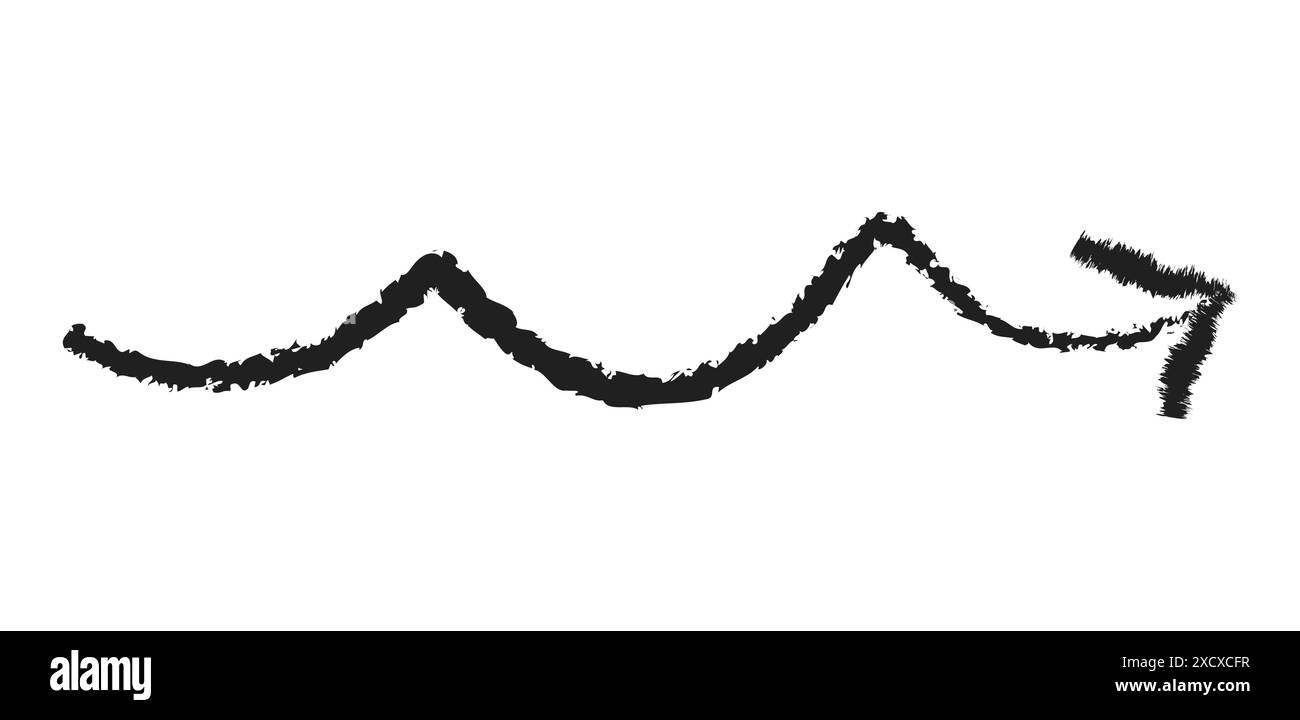 Hand drawn simple arrow drawn with wax crayon, chalk or charcoal ...