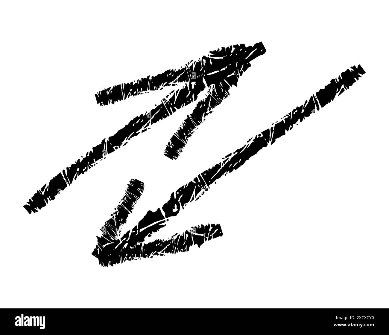 Hand drawn simple arrow drawn with wax crayon, chalk or charcoal ...