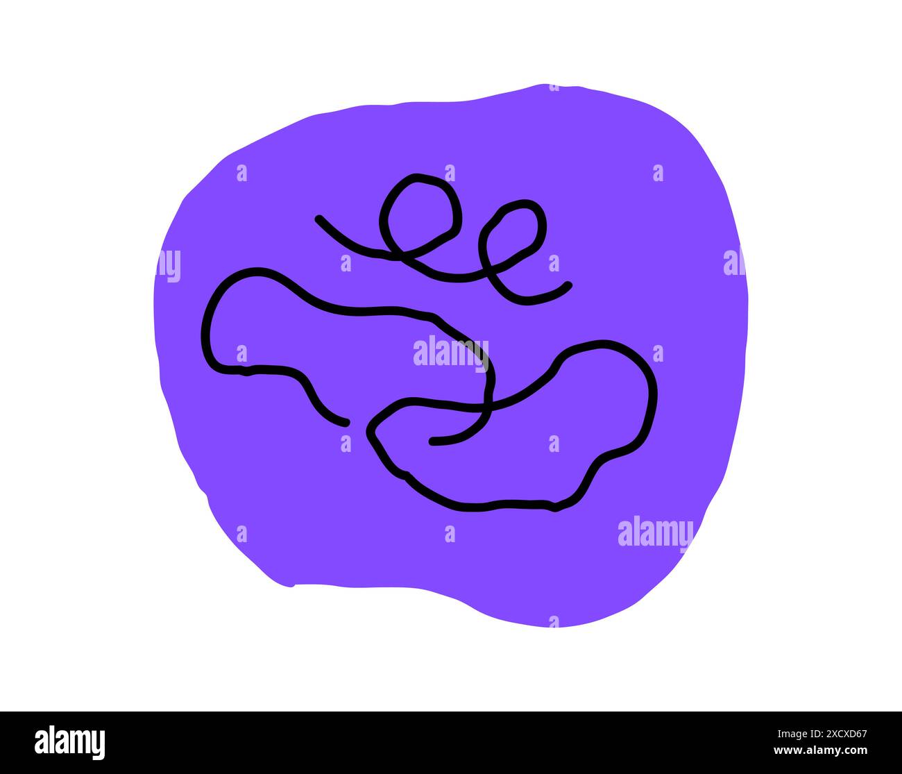 Hand drawn pencil organic shapes with doodle strokes and outlines ...