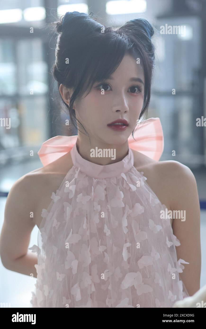 Chinese singer and actress Duan Yixuan appears at the airport in Shanghai, China. 16th June ...