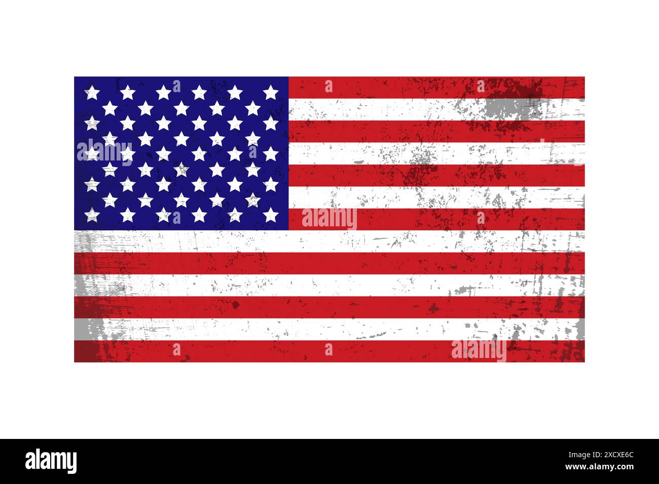 American flag with grunge effect. An old, worn flag USA. Banner for ...