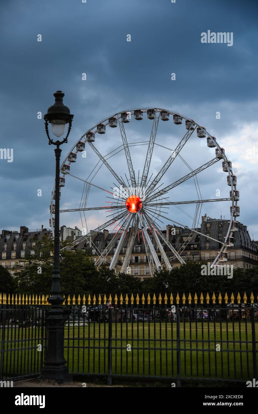 Dramatic Sky over Tuileries Garden Ferris Wheel - Paris, France Stock ...