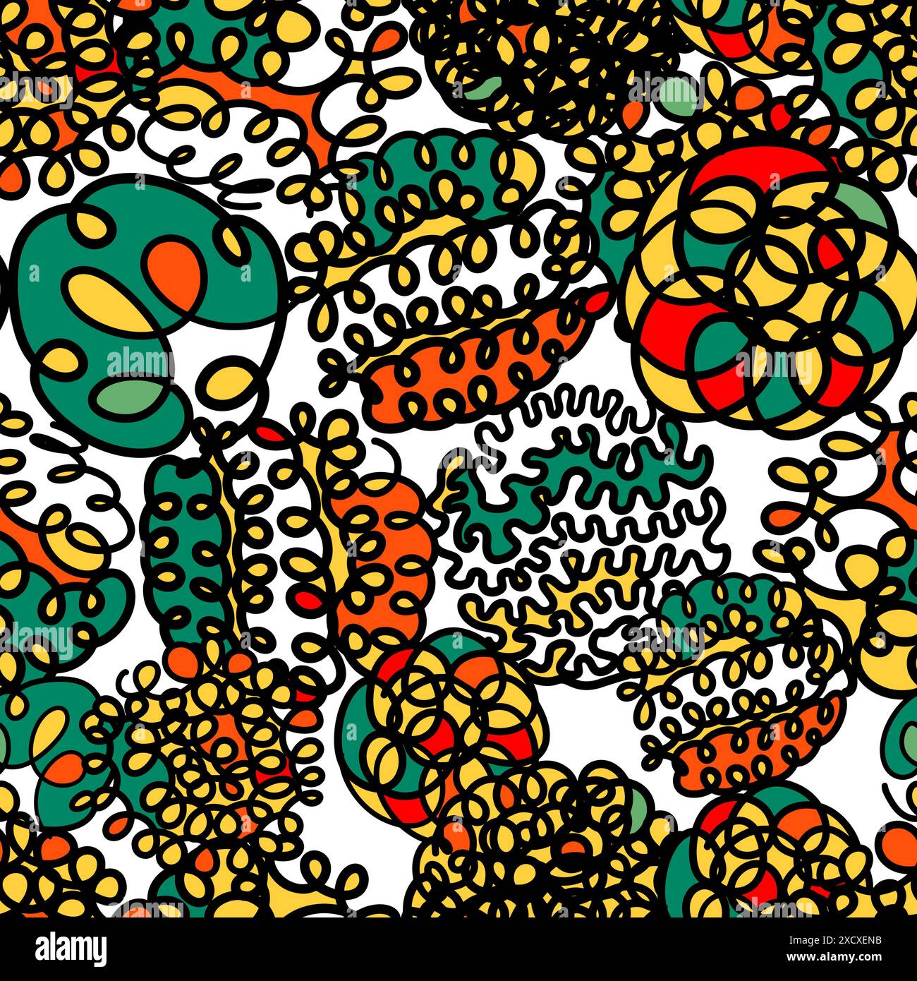 Doodle seamless pattern. hand drawing. Not AI. Vector illustration ...
