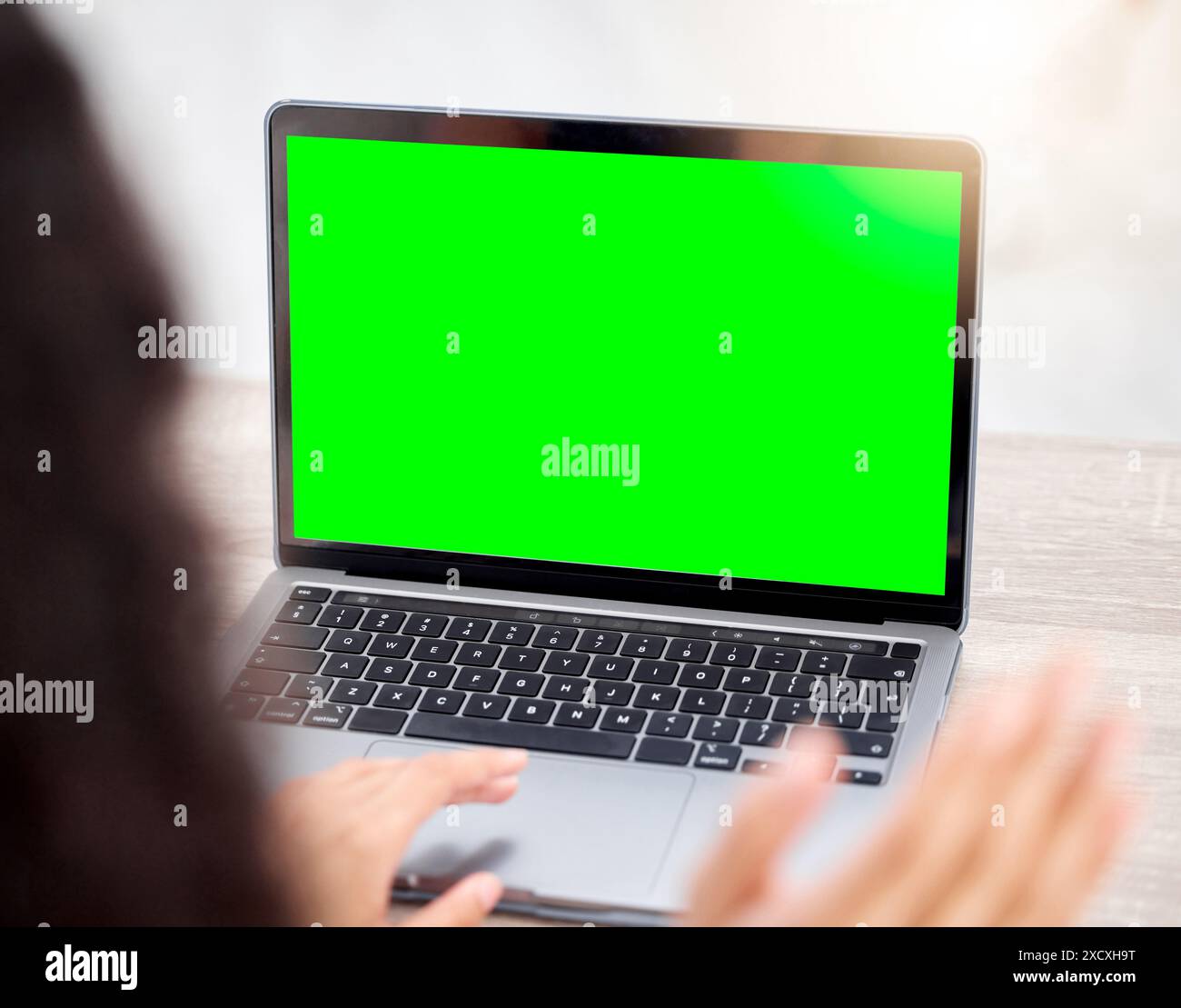 Computer green screen typing hands hi-res stock photography and images ...