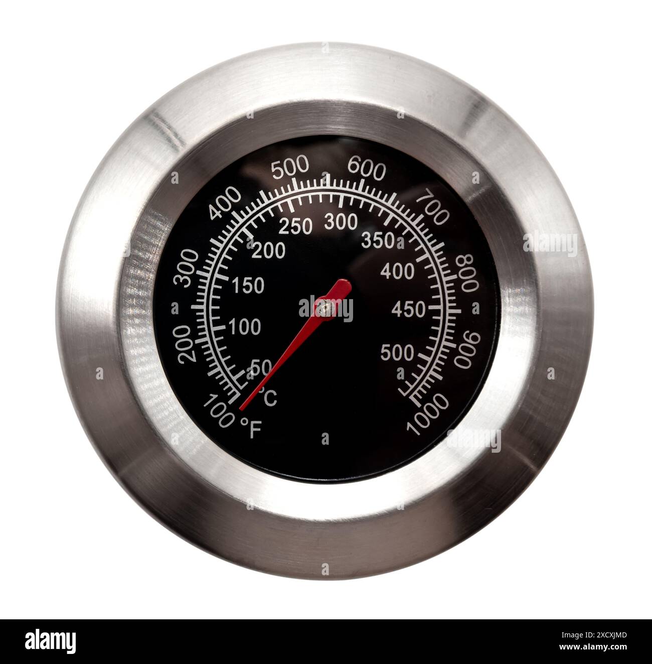 Round thermometer on a white background. Temperature measuring device ...