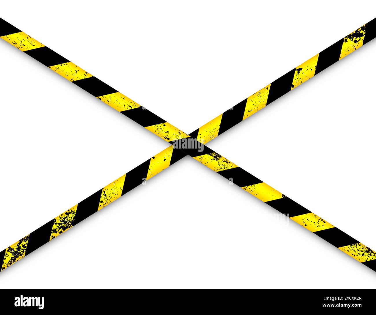 Old grunge barricade construction tape. Yellow police warning line ...