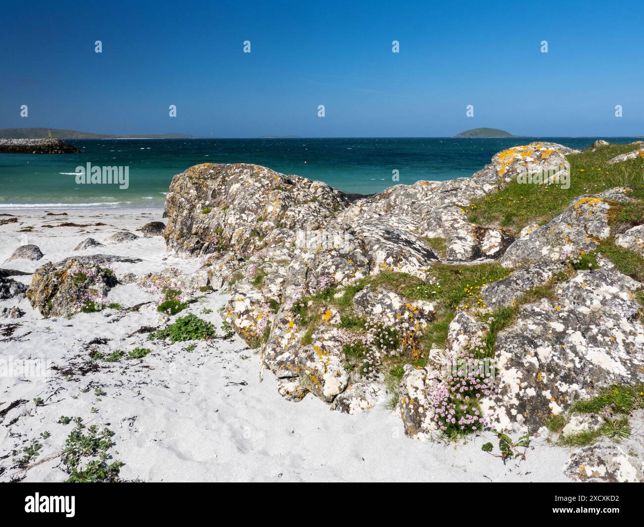 A Beach on the west coast of Eriskay, Outwe Hebrides, Scotland, UK ...