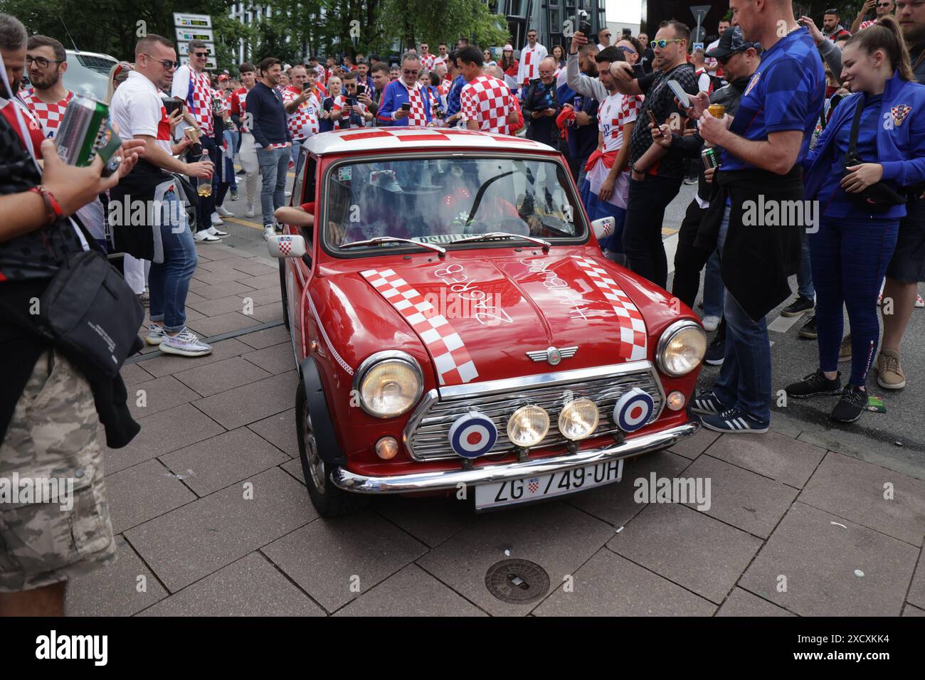Hamburg, Germany. 19th June, 2024. Mini Cooper in croatian colours in ...
