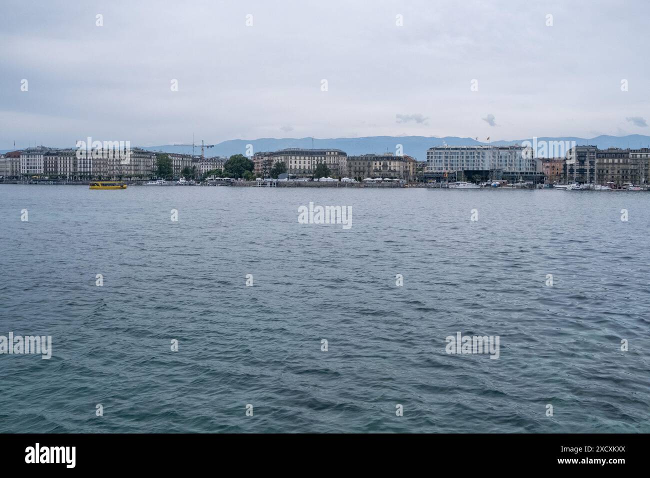The shores of Lake Leman in Geneva, Switzerland on 21 May 2023. Rives ...