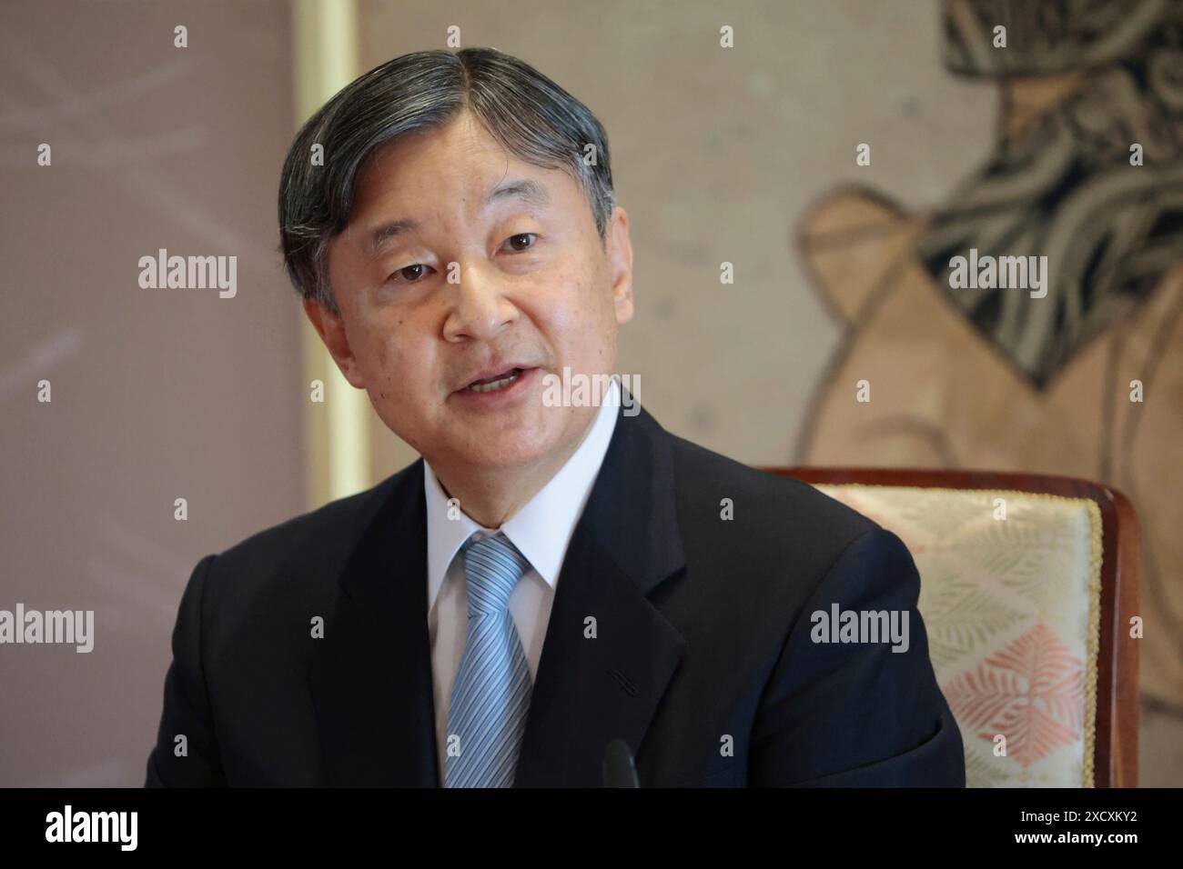 Japanese Emperor Naruhito attends a press conference prior to visiting ...