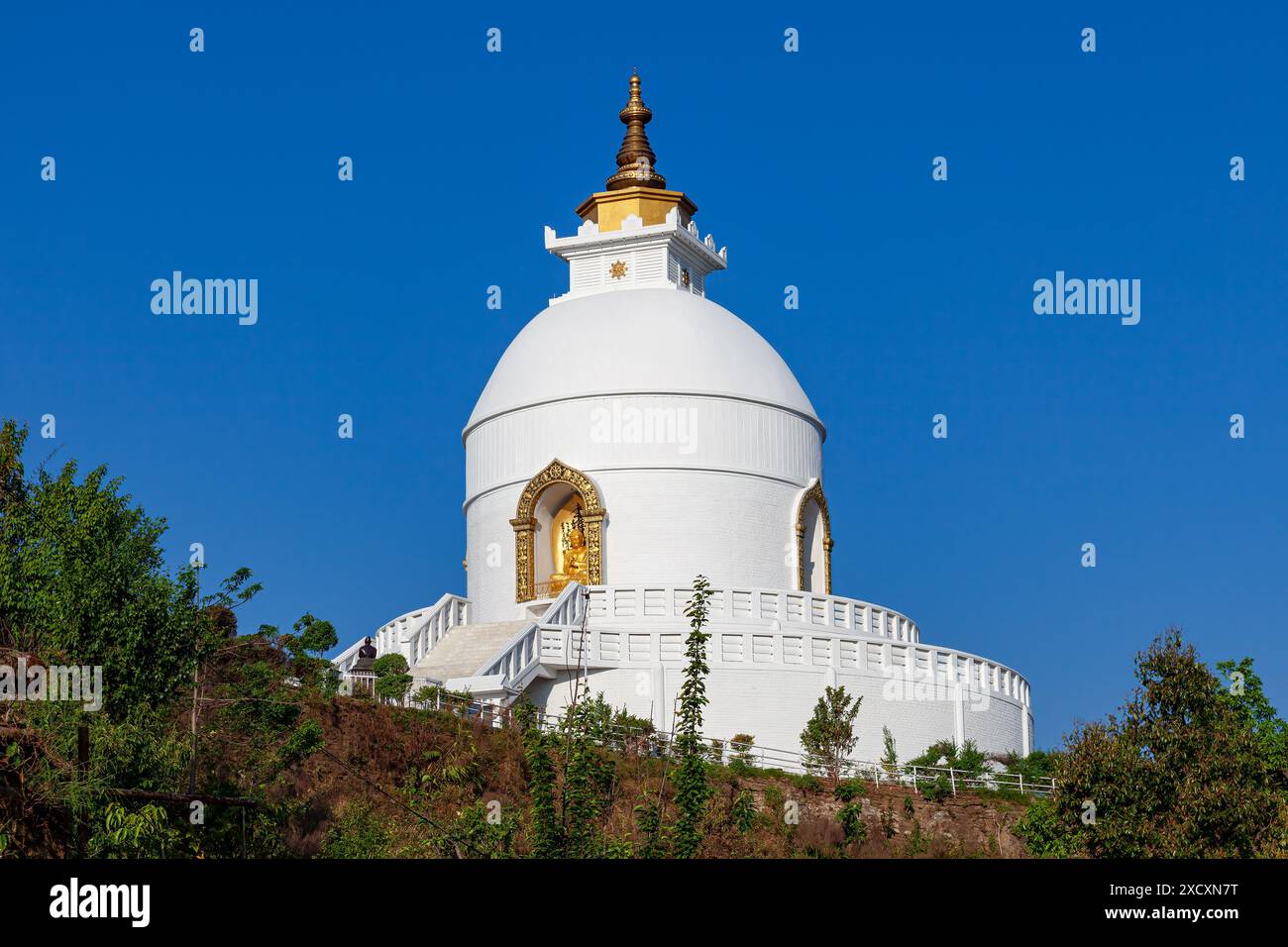 The world peace pagoda at Pokhara in Nepal Stock Photo - Alamy