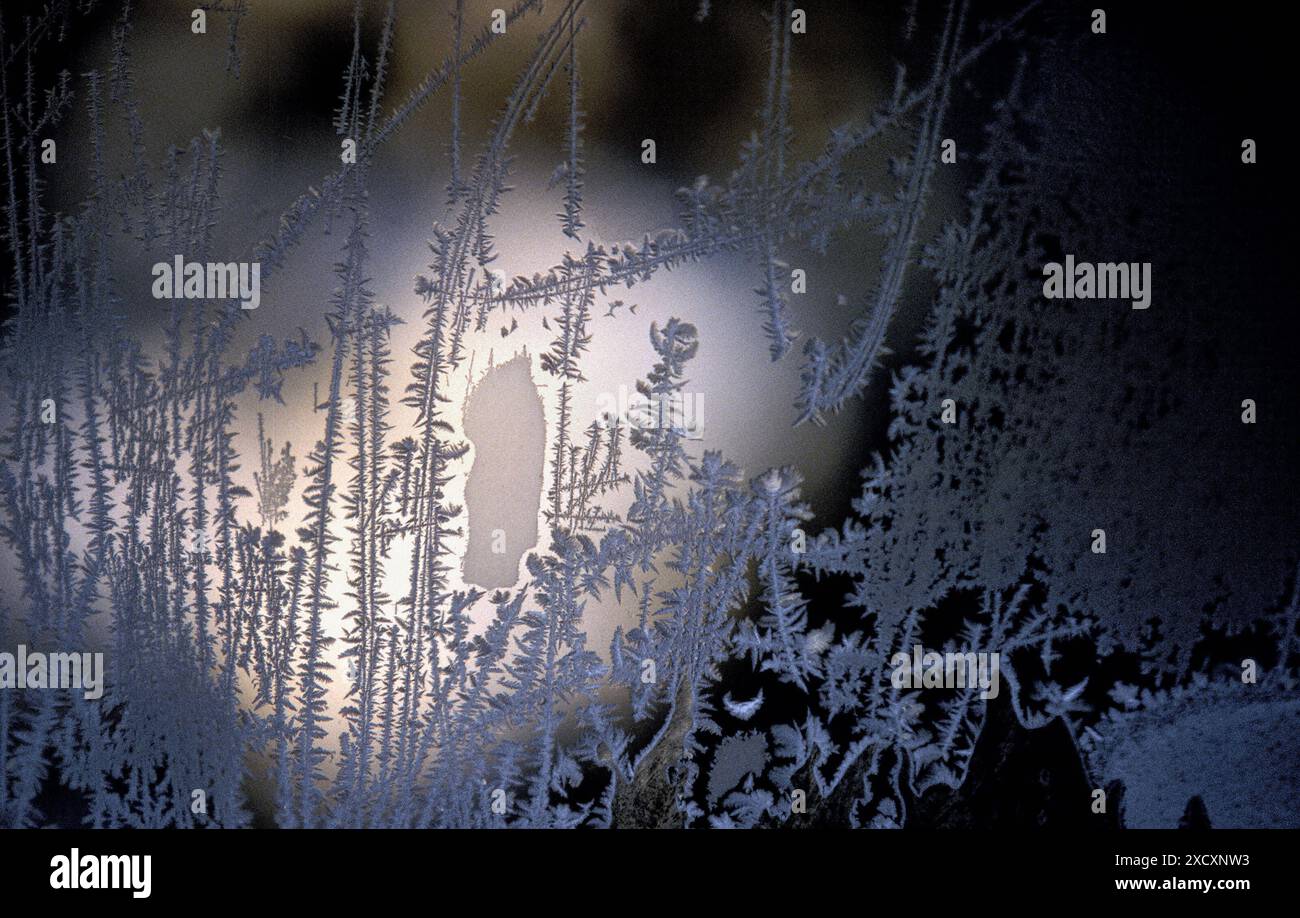 Frozen Ice on window Stock Photo - Alamy